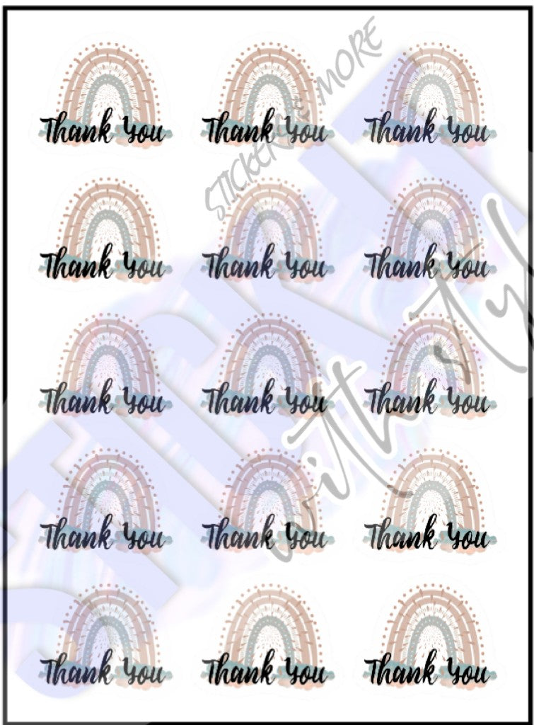 Thank You Rainbow Packaging Sticker Sheet – Stick It With Style Shop
